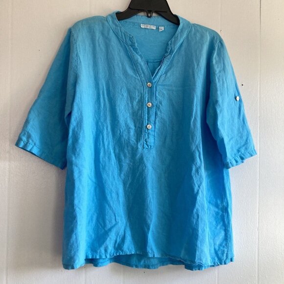 Kaktus | Tops | Kaktus Blouse Coastal Grandma Summer Linen Cotton Beach ...